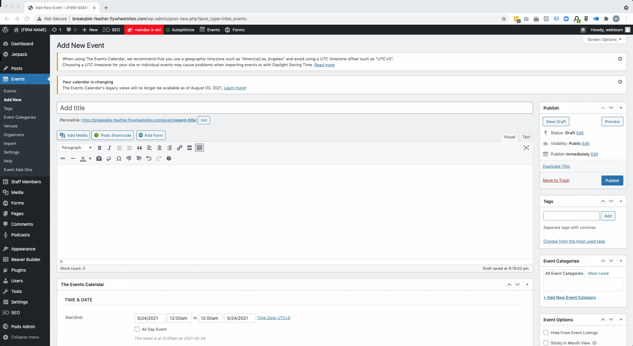 Adding Events – AE Digital